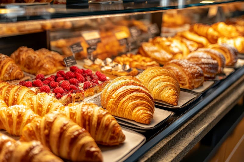 The Display of Cultural Variations in Puff Pastry at a Bakery Stock ...