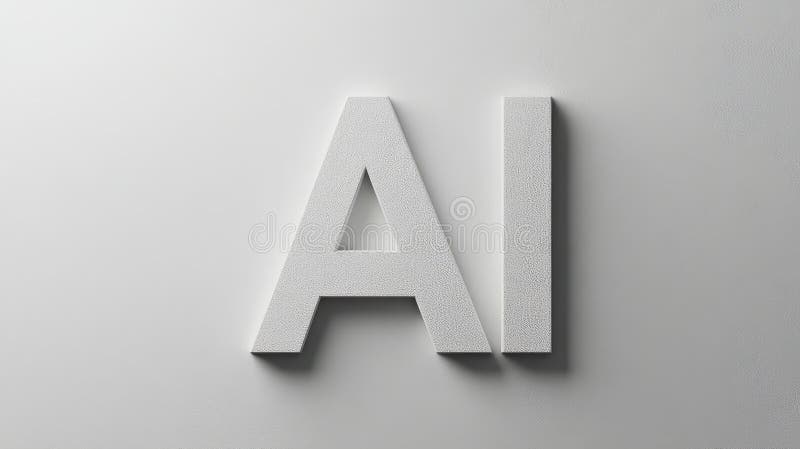Display of 3D Letters Representing Artificial Intelligence on a Smooth ...