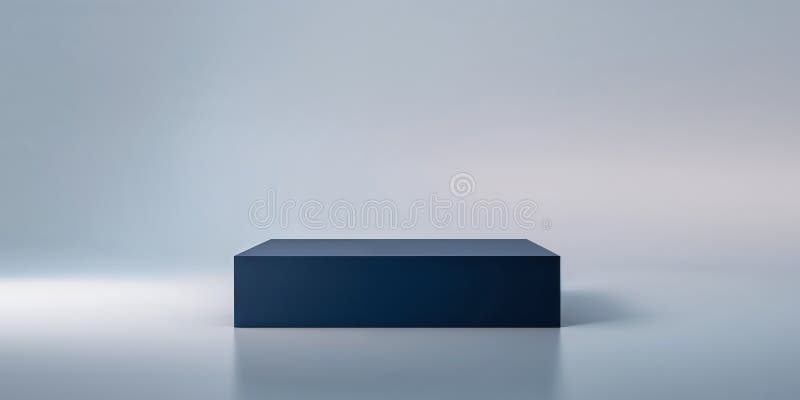 Display a Dark Blue Square Platform for Product Showcasing in Studio ...