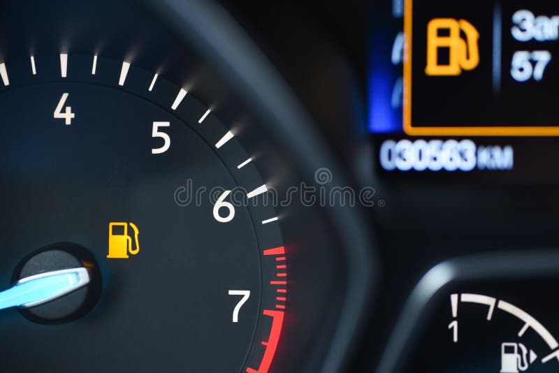 Display Devices on the Car Panel Show that the Fuel in the Tank is ...