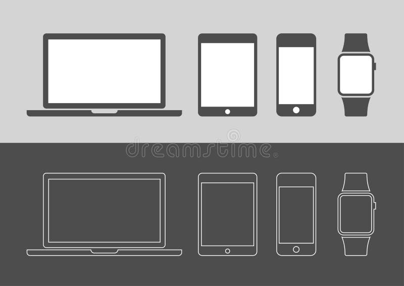 Display Devices Icons stock vector. Illustration of tablet - 62032658