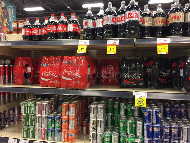 A Display of Different Coca Cola Products at a Retail Store in Canada ...