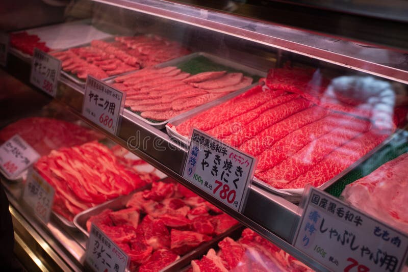 Display of Different Meat Products at a Meat Shop in a Market Stock ...