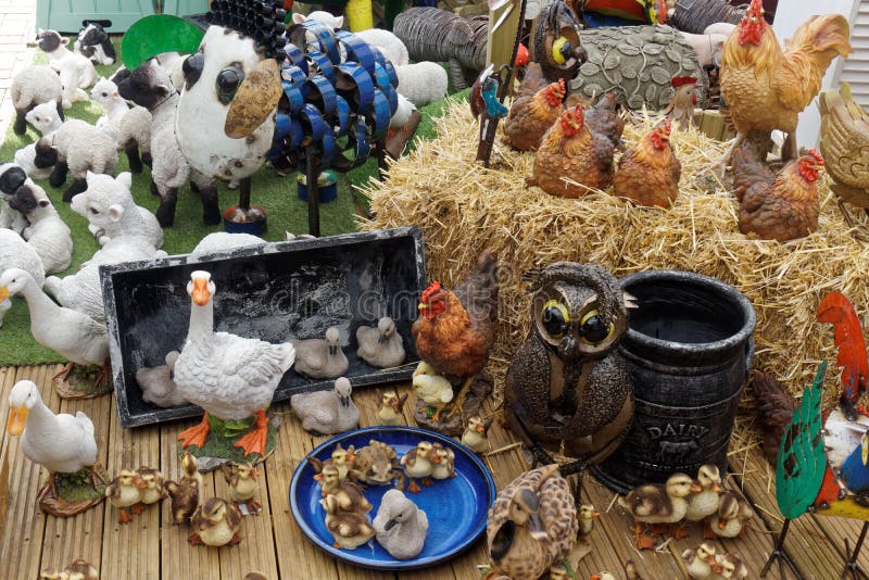 Display of Ducks and Chickens and Other Farm Animals Stock Image ...