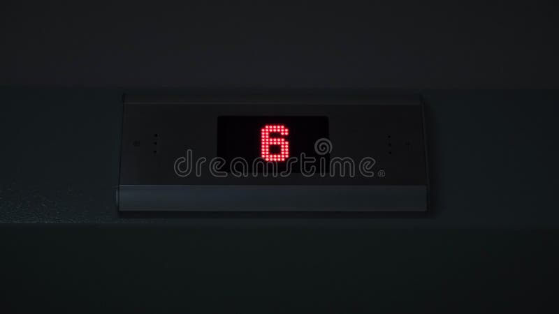 Display of an Elevator Going Down Indicating the Floor Number Passing ...