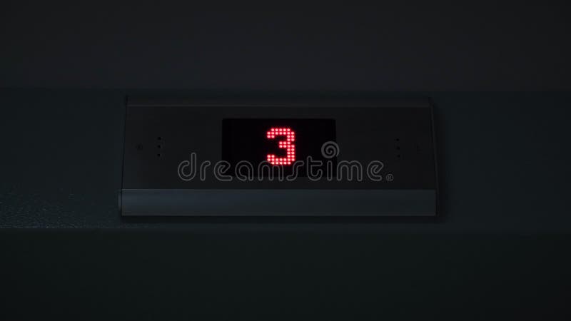 Display of an Elevator Going Up Indicating the Floor Number Passing ...