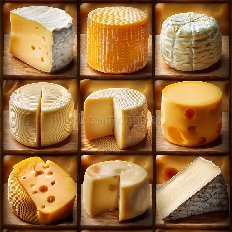 A Diverse Collection of Cheese Varieties Showcasing Unique Textures and ...