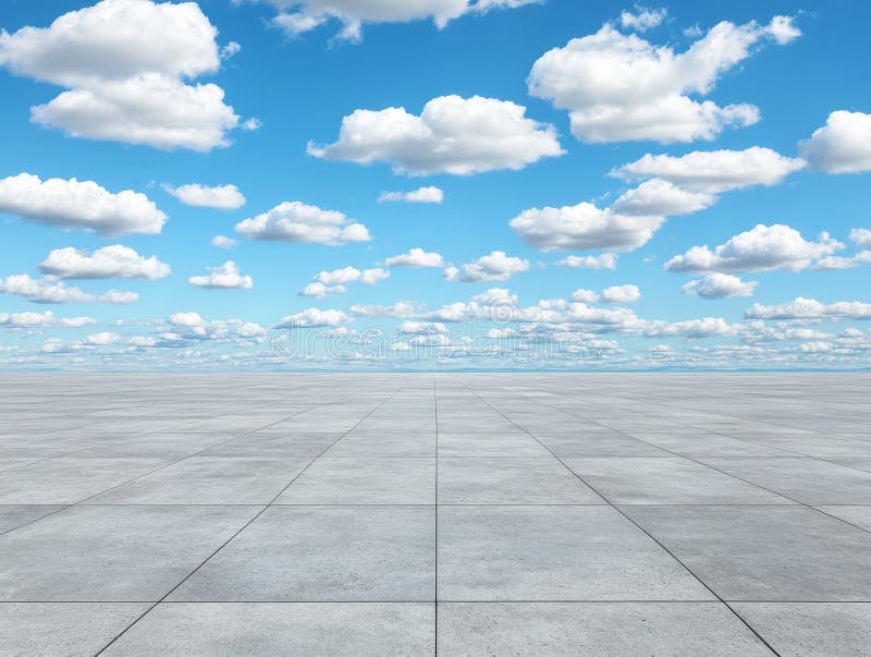 The Display Features a Coastal Platform with an Open Sky and Horizon ...