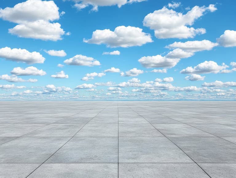 The Display Features a Coastal Platform with an Open Sky and Horizon ...