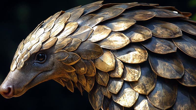 Intricate Bronze Sculpture of a Pangolin in a Natural Setting ...