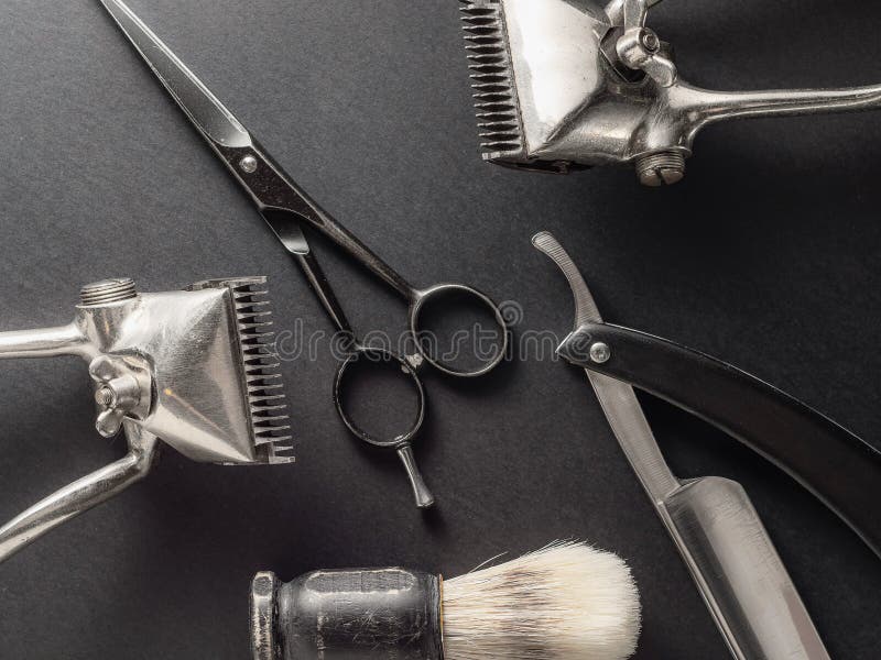 This Display Features Traditional Barber Tools Including Clippers ...