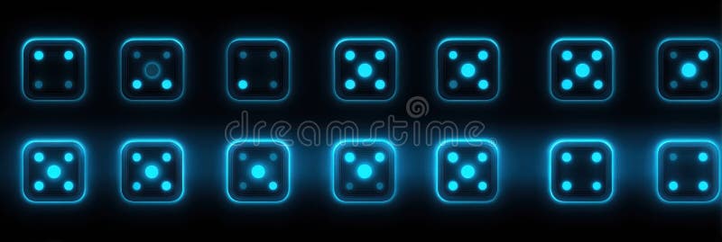 Glowing Blue Crypto Dice Game Interface Showcasing Various Dice Layouts ...