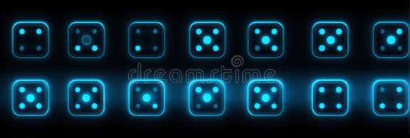 Glowing Blue Crypto Dice Game Interface Showcasing Various Dice Layouts ...