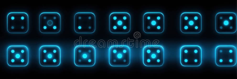 Glowing Blue Crypto Dice Game Interface Showcasing Various Dice Layouts ...