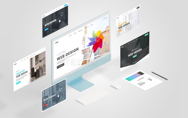 Display Featuring a Conceptual Web Design Page with Similar Pages ...