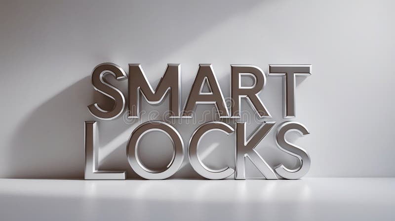 Display Featuring Sleek Silver Smart Locks Against a Neutral Backdrop ...