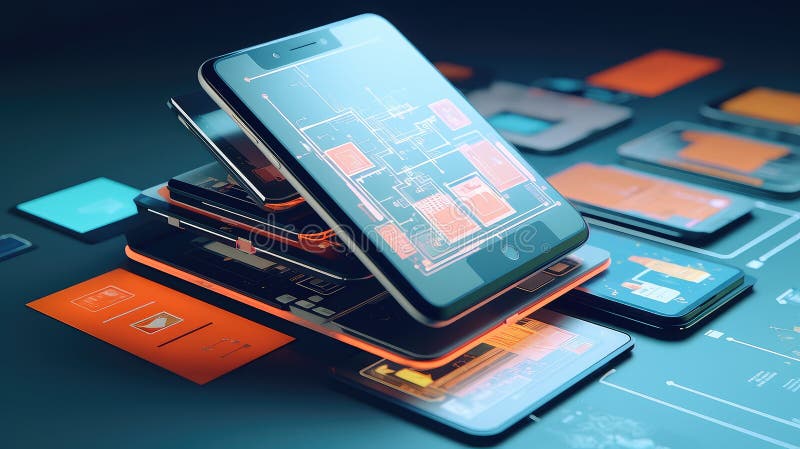 Display Foldable Electronics Design Stock Illustration - Illustration ...