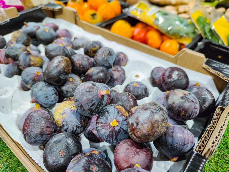 Display of Fresh Figs at a Street Fruit Market Place Stock Image ...