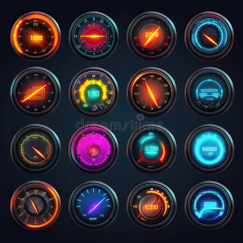 Panel Games Speedometer Ai Generated Stock Image - Image of automobile ...