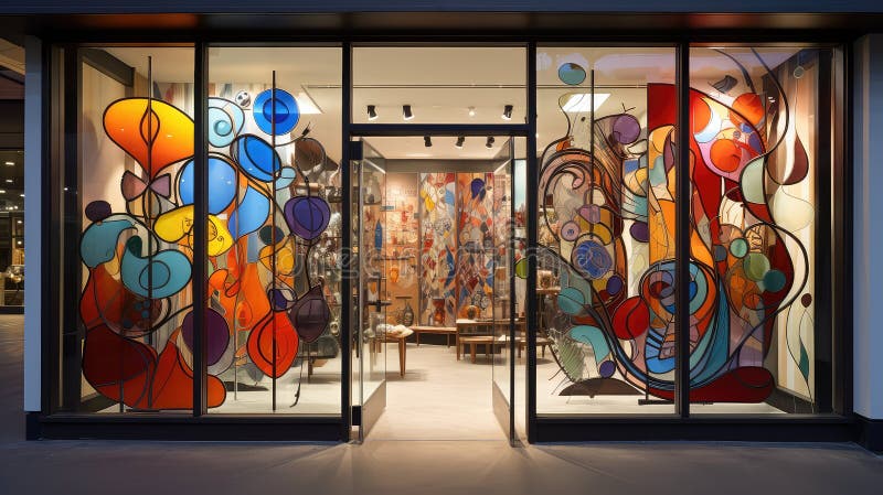 Display glass doors stock illustration. Illustration of complement ...