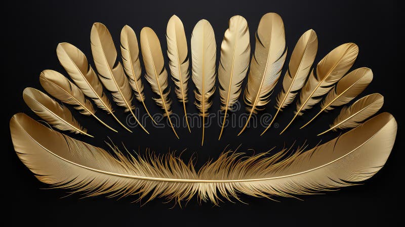 Display gold feather stock illustration. Illustration of decorative ...