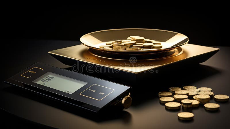 Display gold scales stock illustration. Illustration of portable ...