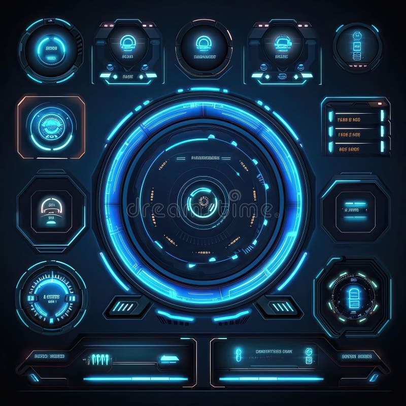 Hologram Hud Elements Ai Generated Stock Image - Image of chinfo ...