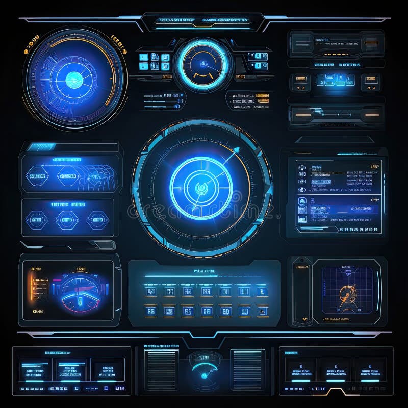 Panel Hud Elements Ai Generated Stock Image - Image of control, game ...