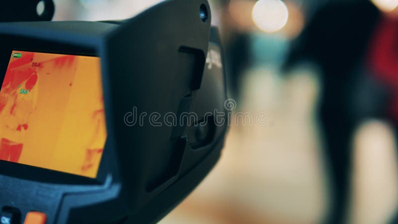 Display of an Infrared Camera while Working in a Public Place Stock ...