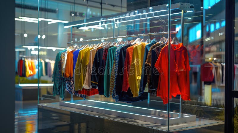 A Display Inside the Shopping Center, Showcasing an Array of Stylish ...