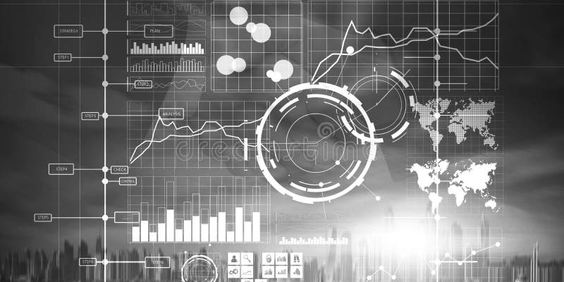 Display Interface Intelligence Dashboard and Charts. Financial Key ...