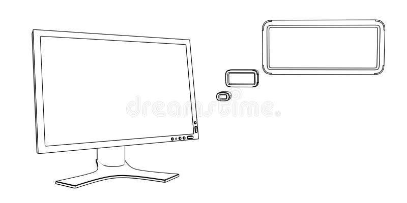 Display with message box stock illustration. Illustration of talking ...