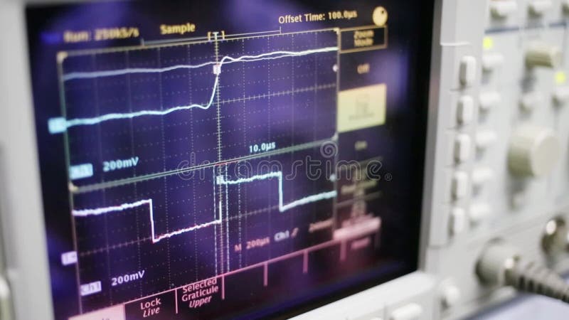 Display of Modern Digital Oscilloscope with Stock Video - Video of chip ...