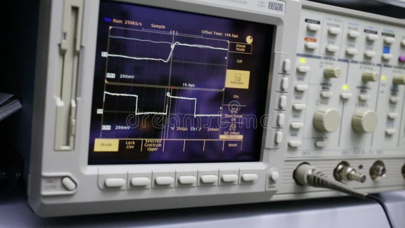 Display of Modern Grey Digital Oscilloscope with Stock Video - Video of ...