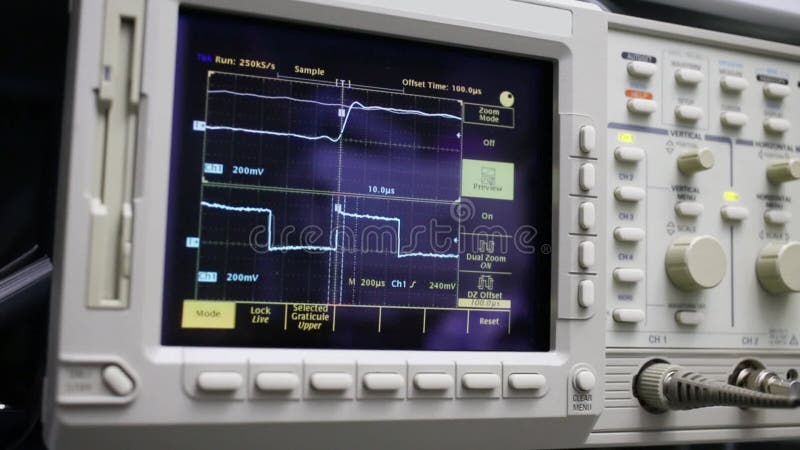 Display of Modern Grey Digital Oscilloscope with Stock Footage - Video ...