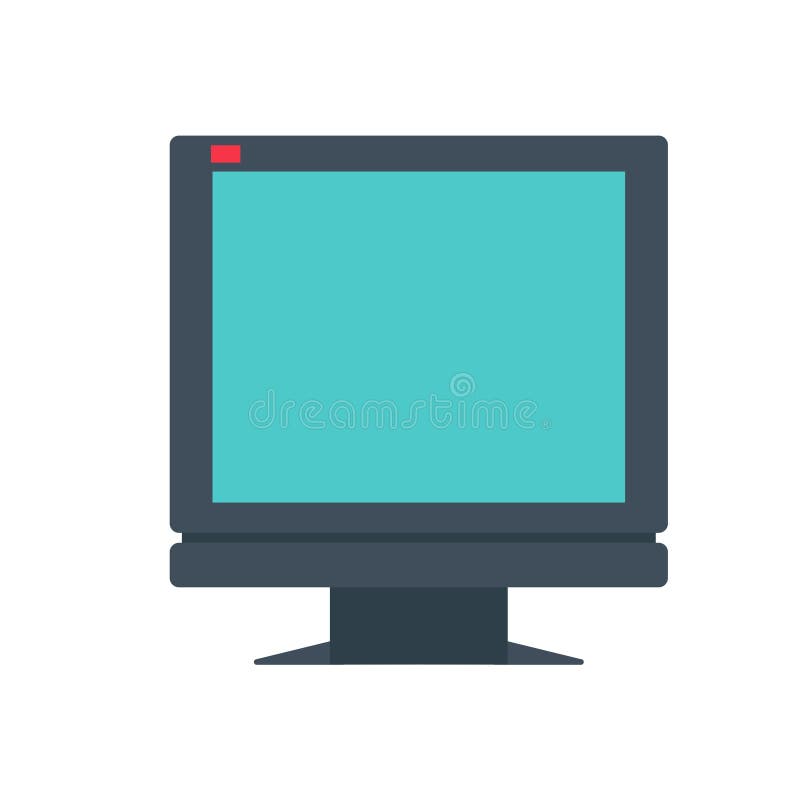 Monitor Front View Screen Computer Equipment Vector Icon. Electronic ...
