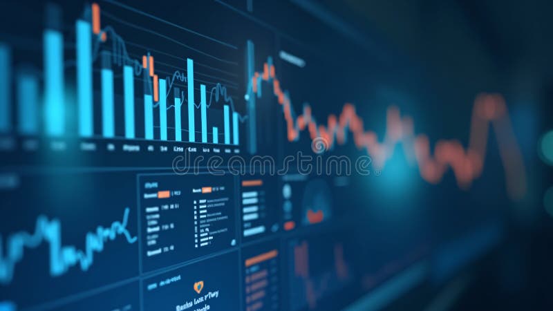 Display of Multiple Financial Data Charts on a Screen Stock ...