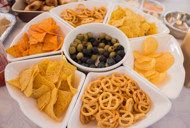 A display of nibbles. stock photo. Image of nibble, pritzels - 87776612