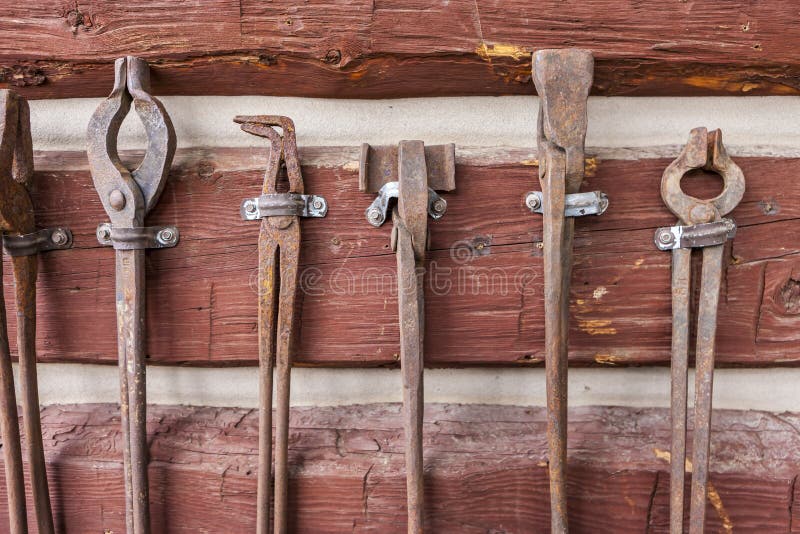 Old Antique Tools in Vintage Carpentry Workshop Stock Image - Image of ...