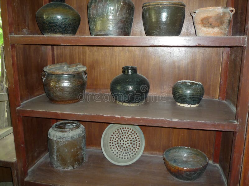 The Display of Old Items Used To Be Stock Photo - Image of shelf ...
