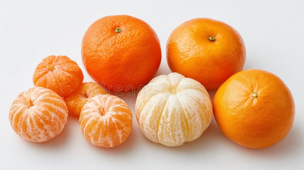 A Display of Oranges and Grapefruit, Lined Up in a Row, is Set Against ...