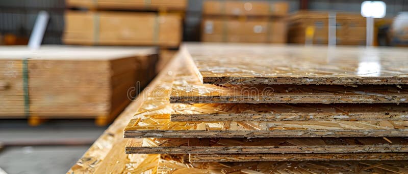 Display of OSB Sheets in a Hardware Store Warehouse Featuring ...