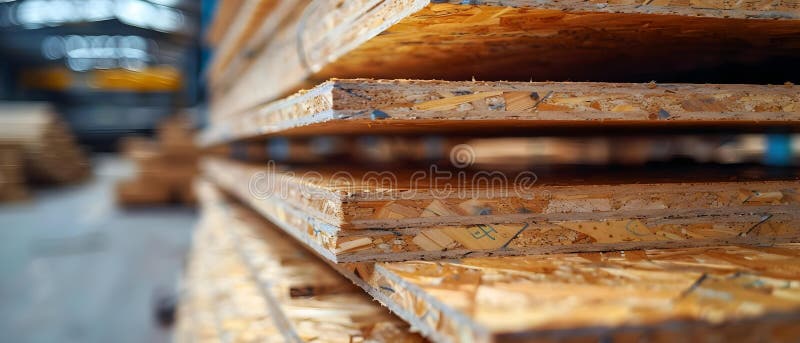 Display of OSB Sheets in a Hardware Store Warehouse Featuring ...