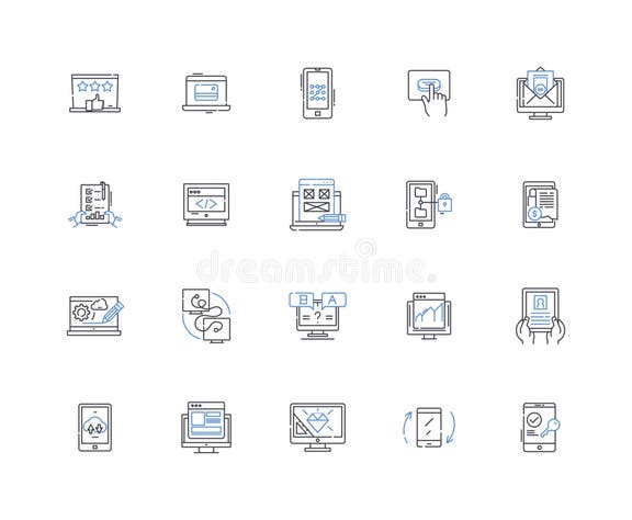 Display Panel Line Icons Collection. Resolution, Contrast, Brightness ...