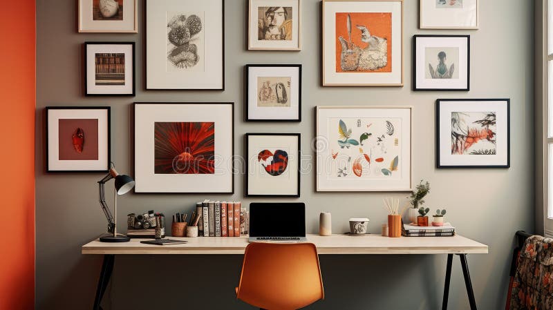 Display picture frame wall stock illustration. Illustration of ...