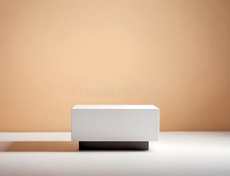Display Platform for Products - White Rectangular Stand on a Light ...