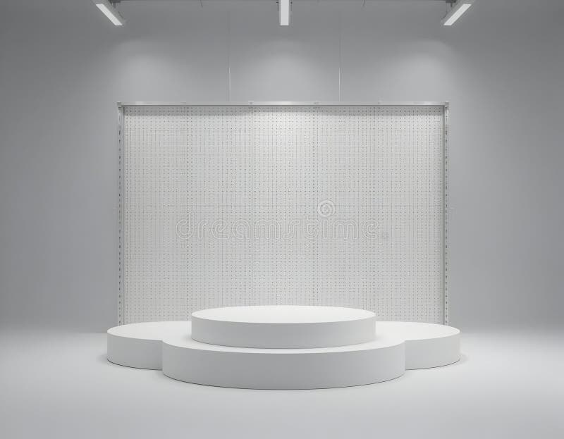 Display Platform Setup White Stage for Product Presentation and Mockups ...