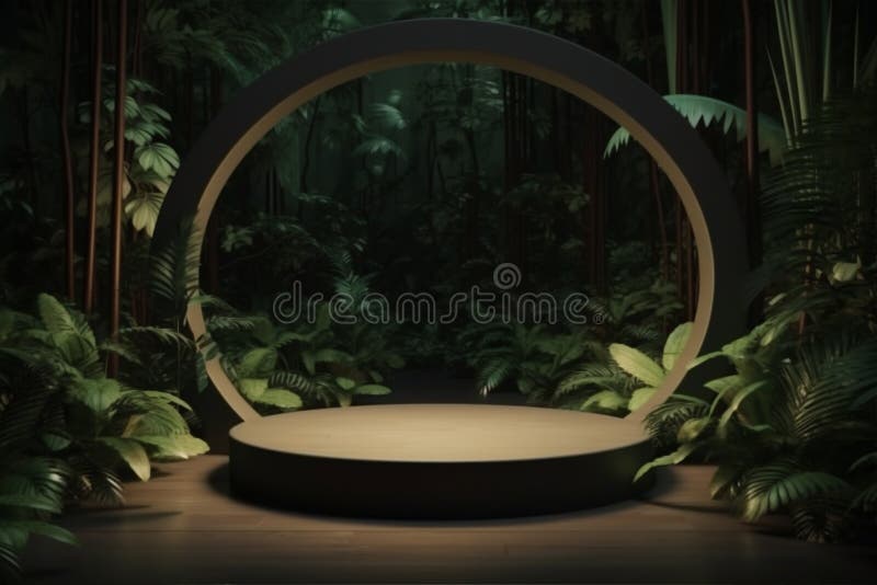 Display Podium for Product Presentation in Front of a Nature Landscape ...