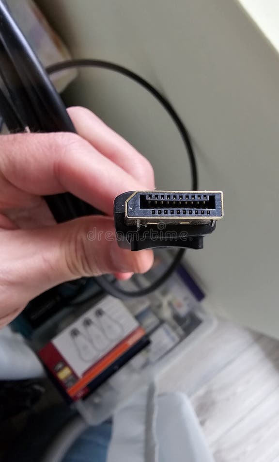 Display Port - Male Connector Front View Stock Photo - Image of wire ...