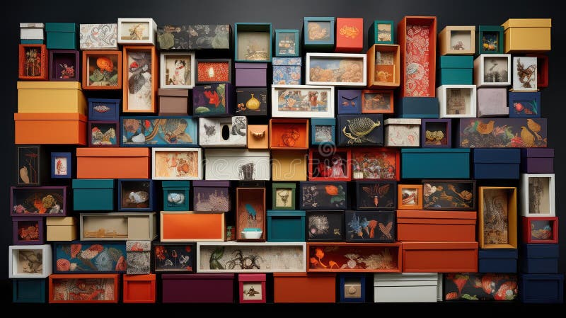 Display product boxes stock illustration. Illustration of artistic ...